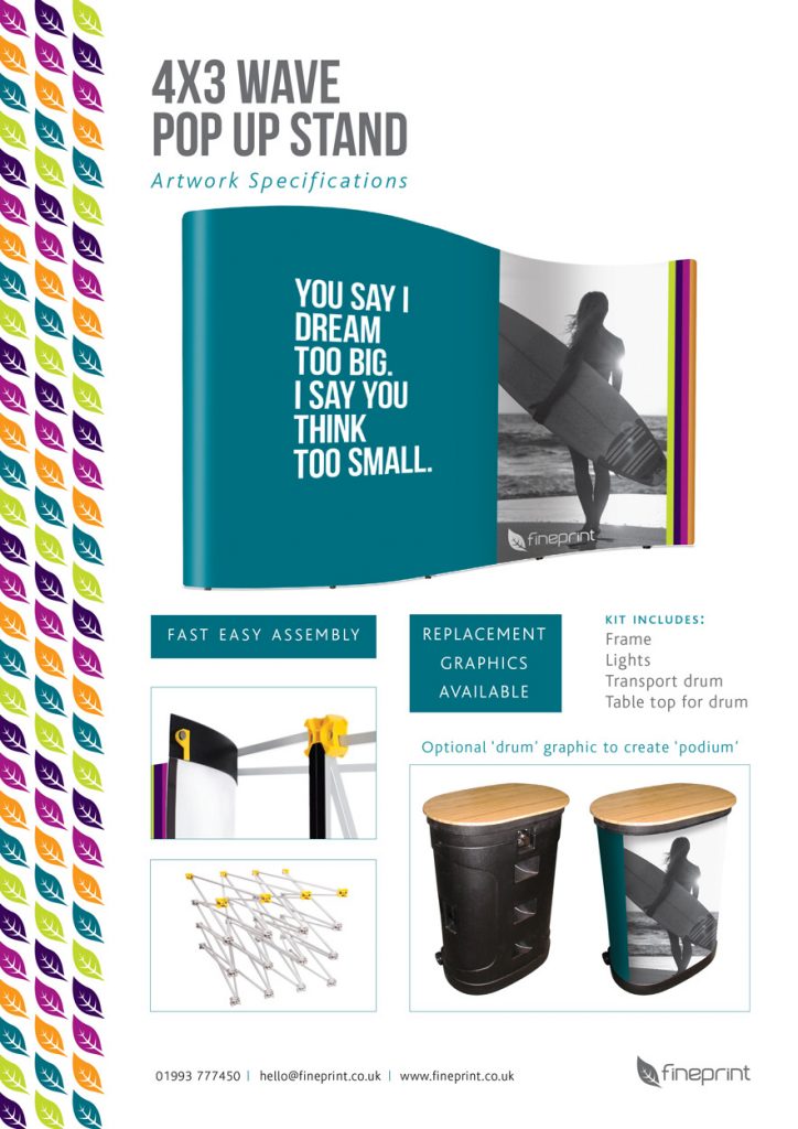 4x3 Wave Stand - Fine Print Services Ltd