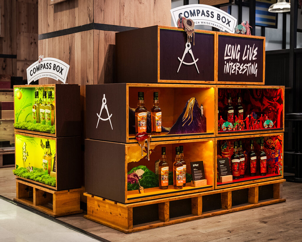 Compass Box display units - Fine Print Services Ltd
