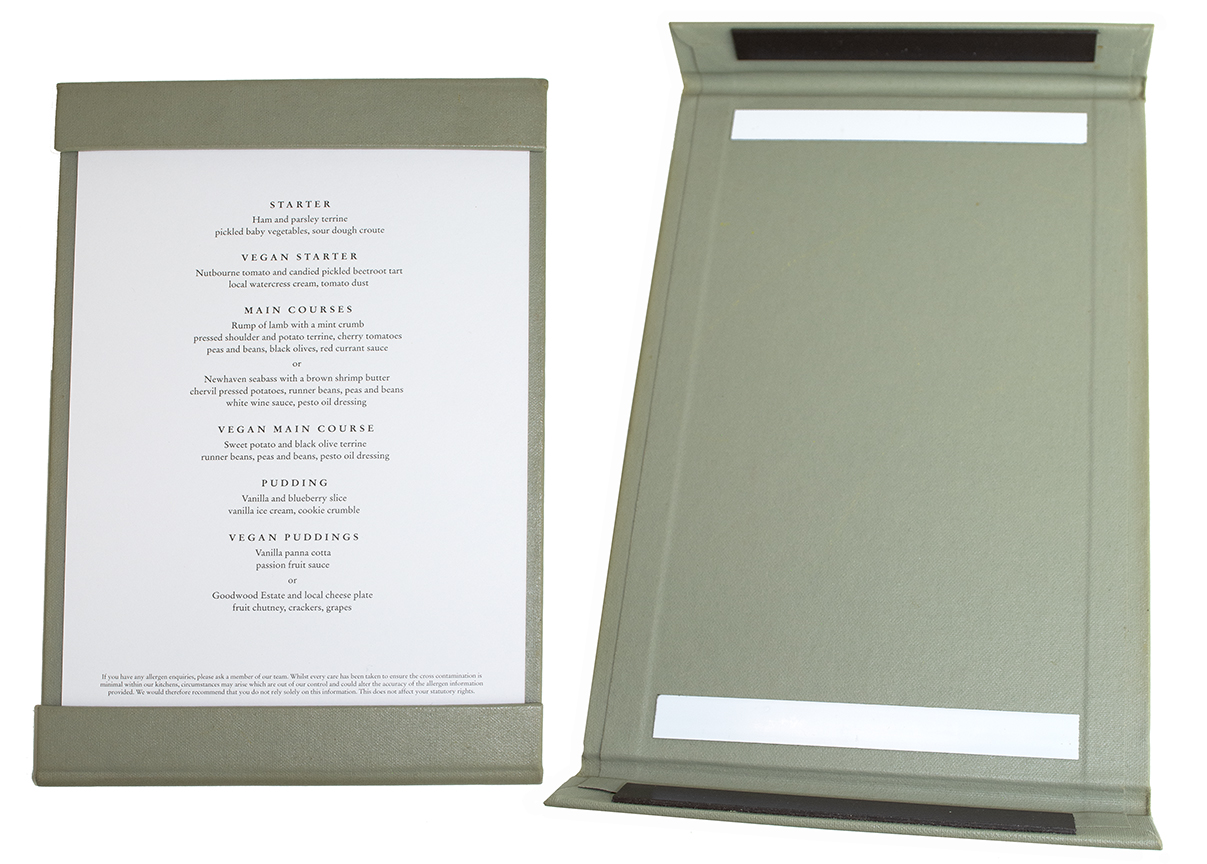 Magnetic menu holder - Fine Print Services Ltd